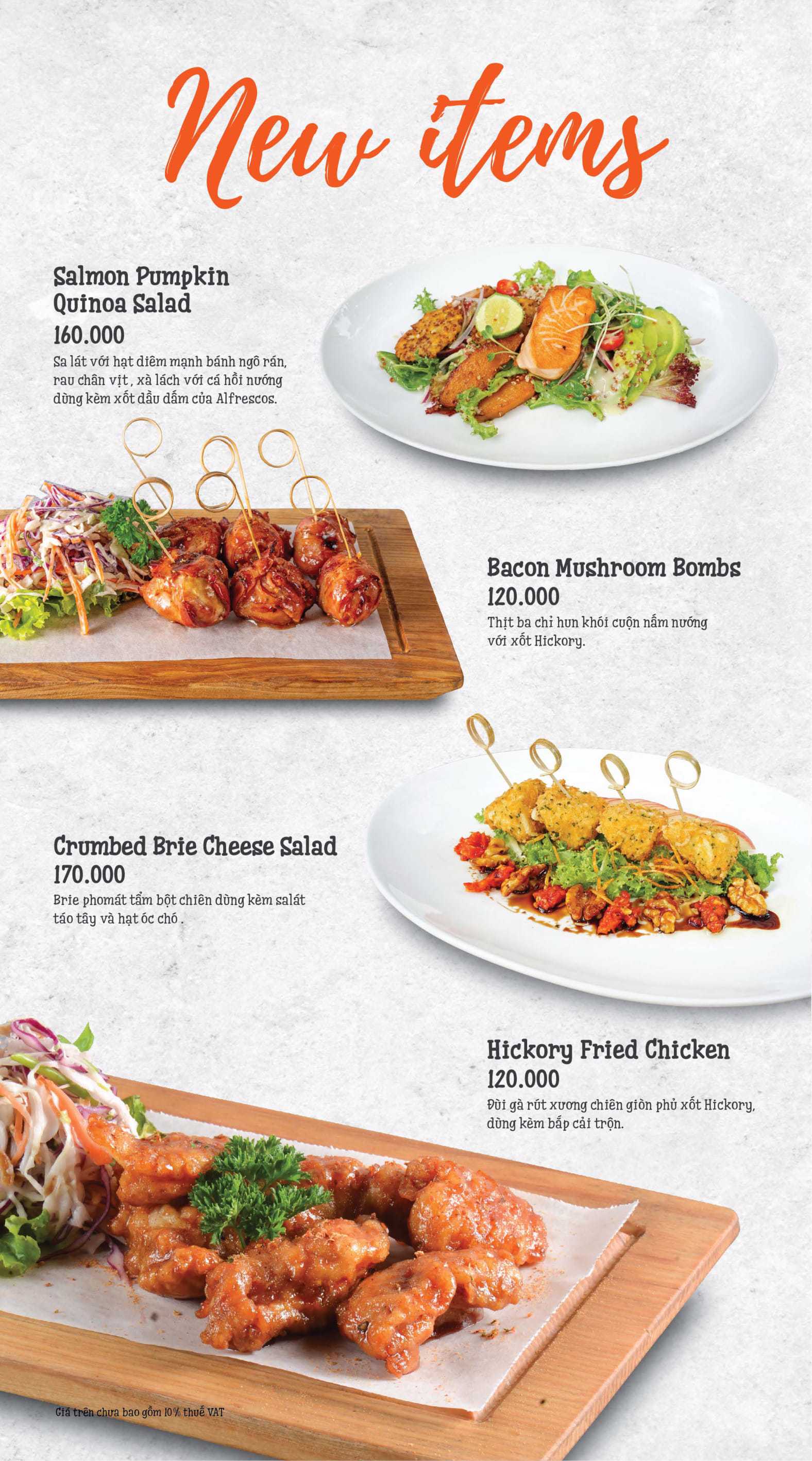 Menu Al Fresco's Hồ Chí Minh | Al Fresco's Restaurant